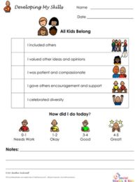 Social Stories Skills Rubric for Activities I Can Do At Home
