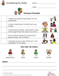 Social Stories Skills Rubric for Activities I Can Do At Home