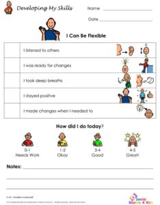 Social Stories Skills Rubric for Activities I Can Do At Home