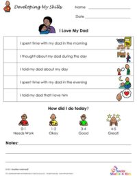 Social Stories Skills Rubric for Activities I Can Do At Home
