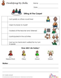 Social Stories Skills Rubric for Activities I Can Do At Home