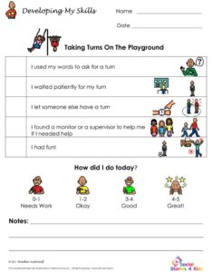 Social Stories Skills Rubric for Activities I Can Do At Home